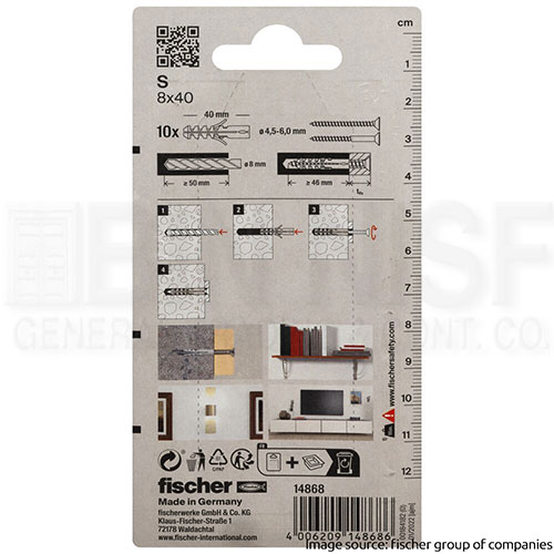 BINNISF-FISCHER BLISTER S-8 KP PLUG 10 PIECES - FISCHER (GERMANY)
