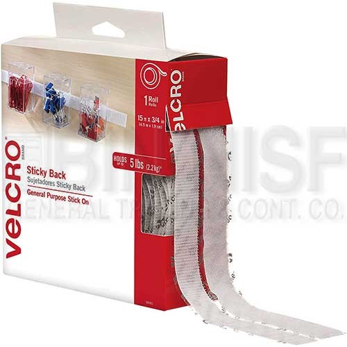 BINNISF-STICKY BACK CLAM WHITE 1 FEET - VELCRO (USA)